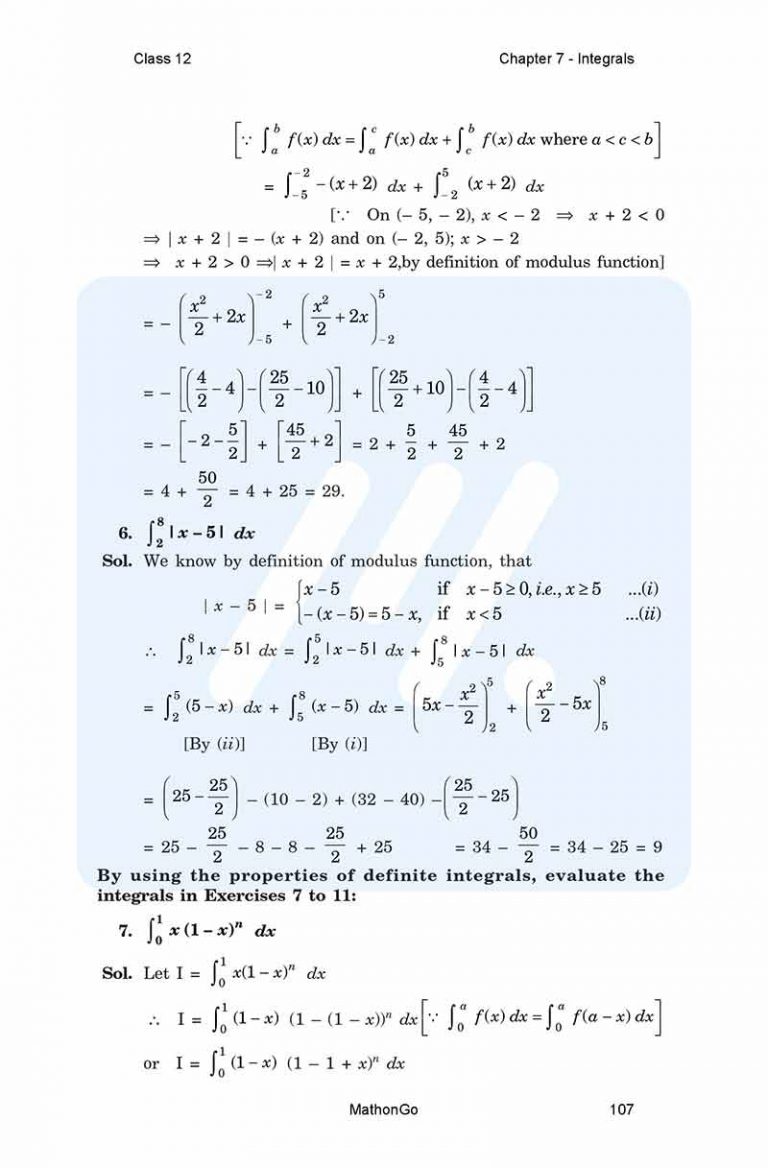 NCERT Solutions for Class 12 Maths Chapter 7 Exercise 7.11 – MathonGo