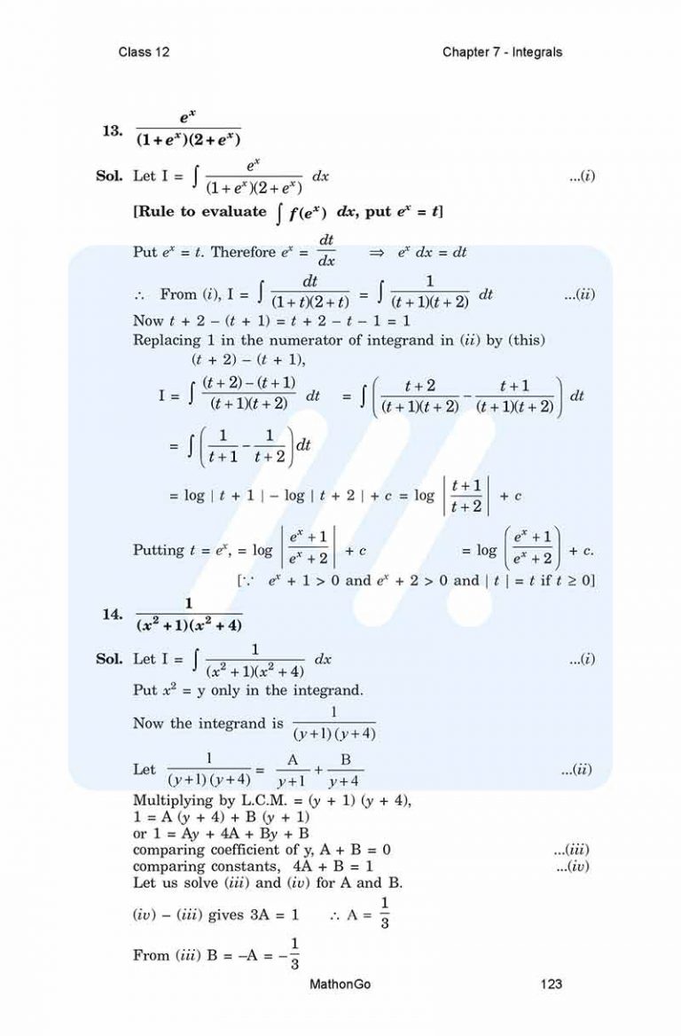 NCERT Solutions for Class 12 Maths Chapter 7 Miscellaneous – MathonGo