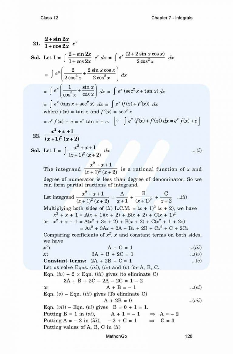 NCERT Solutions for Class 12 Maths Chapter 7 Miscellaneous – MathonGo