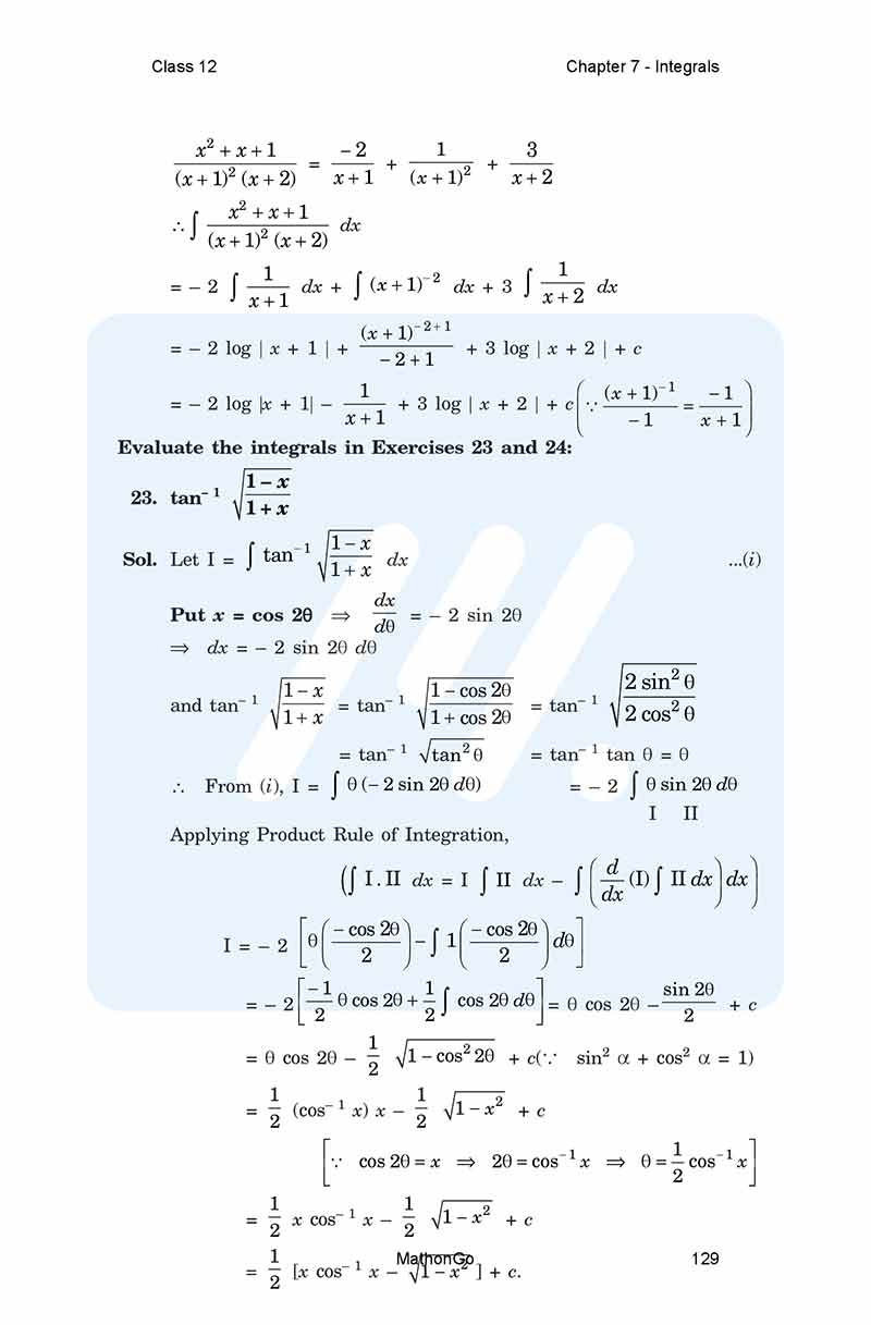 NCERT Solutions for Class 12 Maths Chapter 7 Miscellaneous – MathonGo