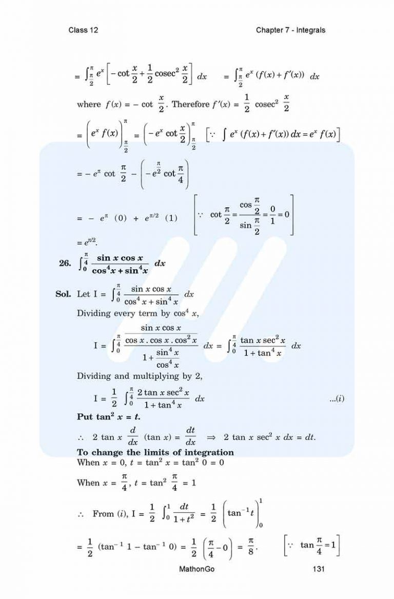 NCERT Solutions for Class 12 Maths Chapter 7 Miscellaneous – MathonGo