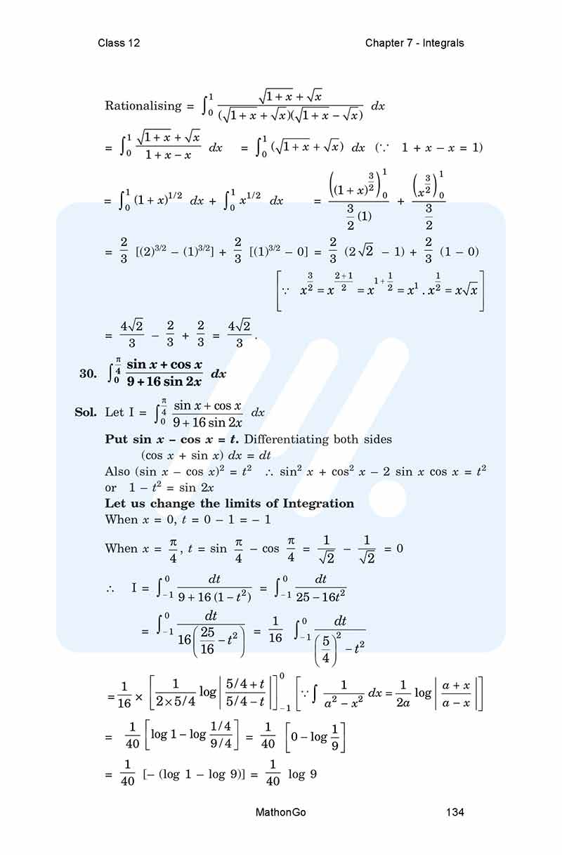 NCERT Solutions for Class 12 Maths Chapter 7 Miscellaneous – MathonGo