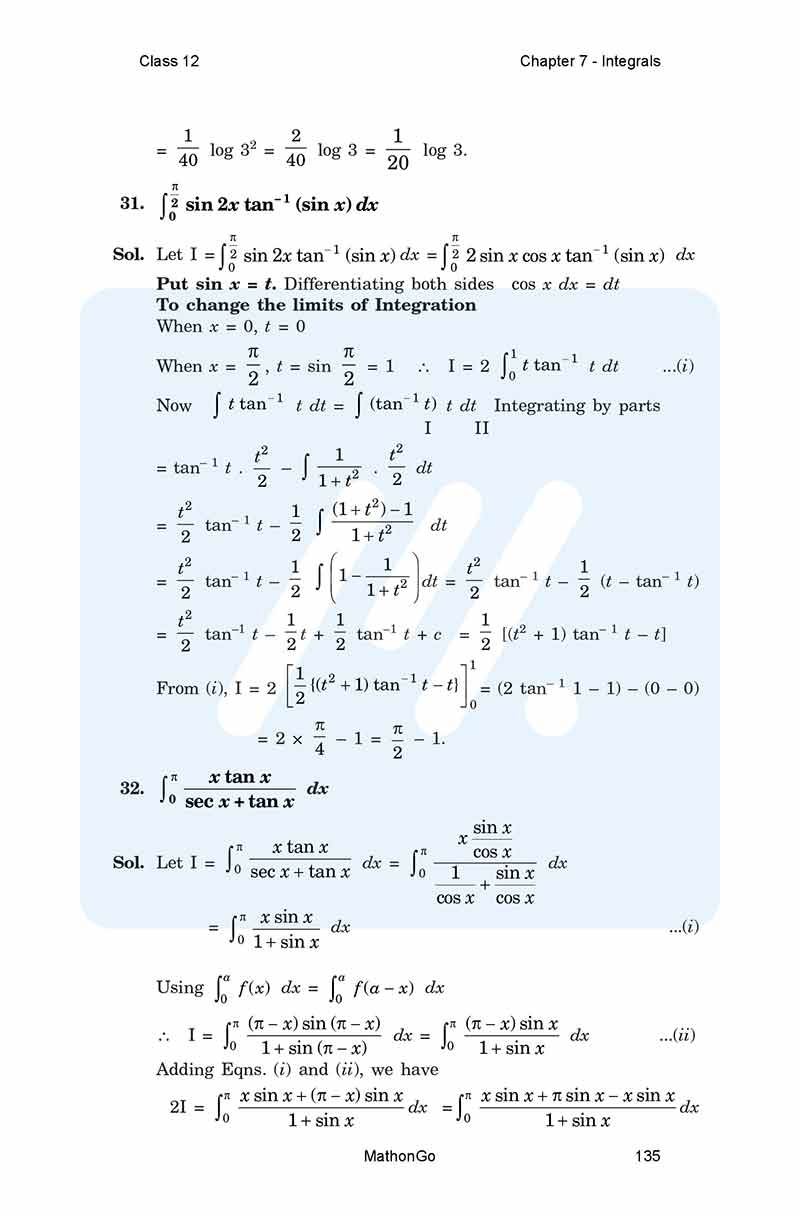 NCERT Solutions for Class 12 Maths Chapter 7 Miscellaneous – MathonGo
