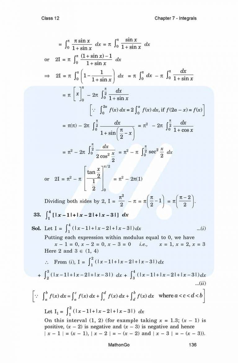 NCERT Solutions for Class 12 Maths Chapter 7 Miscellaneous – MathonGo