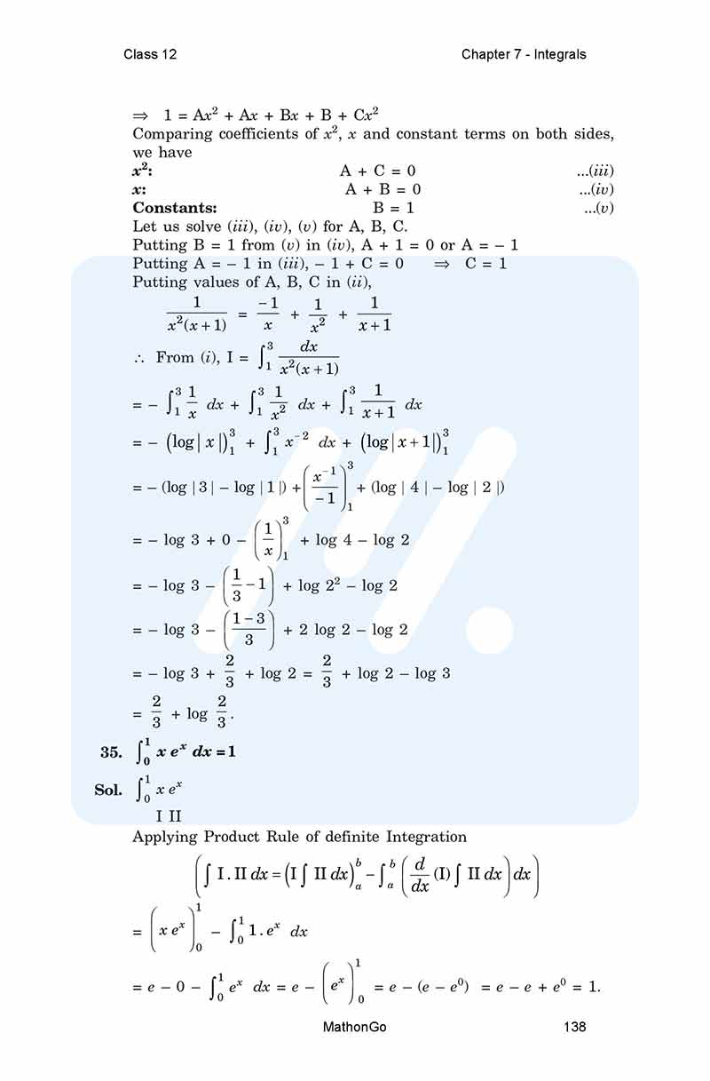 NCERT Solutions for Class 12 Maths Chapter 7 Miscellaneous – MathonGo