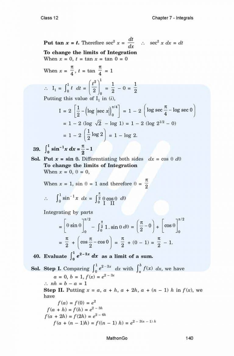 NCERT Solutions for Class 12 Maths Chapter 7 Miscellaneous – MathonGo