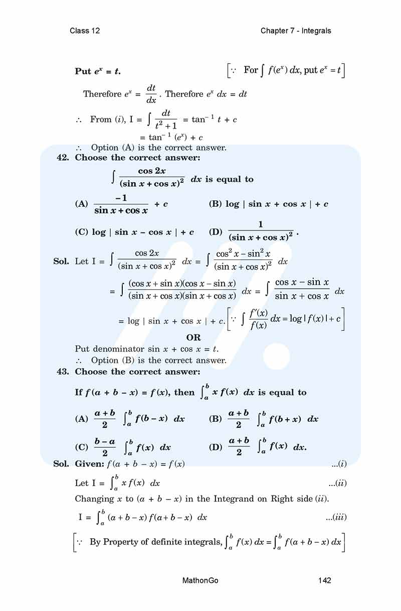 NCERT Solutions for Class 12 Maths Chapter 7 Miscellaneous – MathonGo
