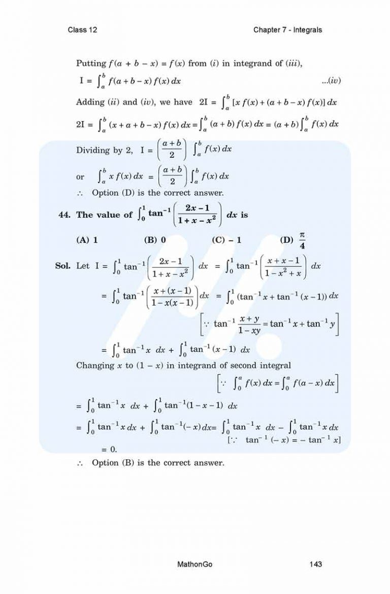 NCERT Solutions for Class 12 Maths Chapter 7 Miscellaneous – MathonGo