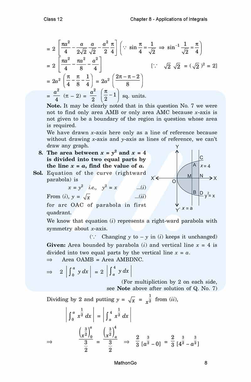 NCERT Solutions for Class 12 Maths Chapter 8 – Application of Integrals ...