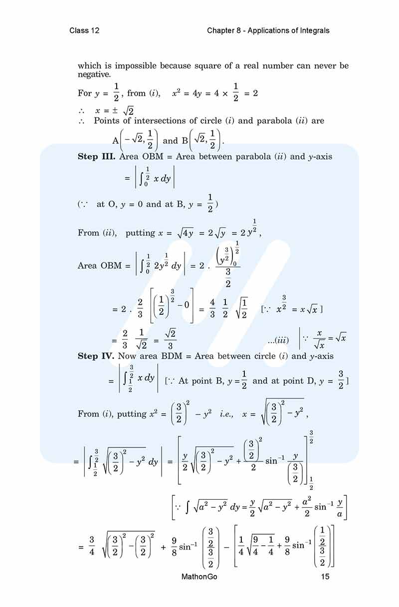NCERT Solutions for Class 12 Maths Chapter 8 – Application of Integrals – MathonGo