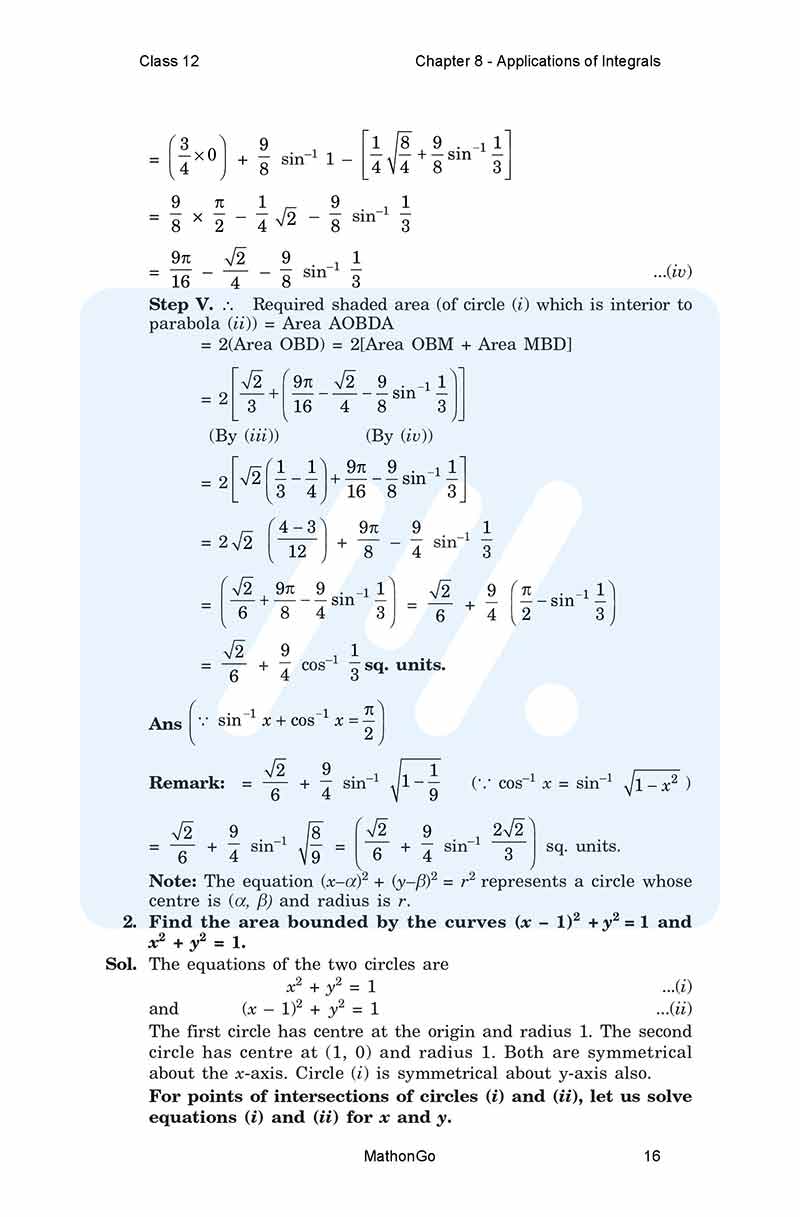 NCERT Solutions for Class 12 Maths Chapter 8 – Application of Integrals ...