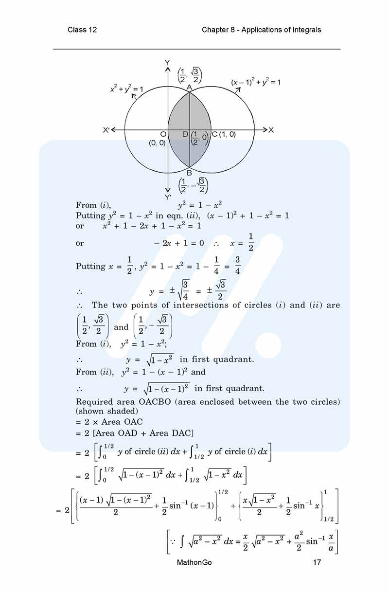 NCERT Solutions for Class 12 Maths Chapter 8 – Application of Integrals ...