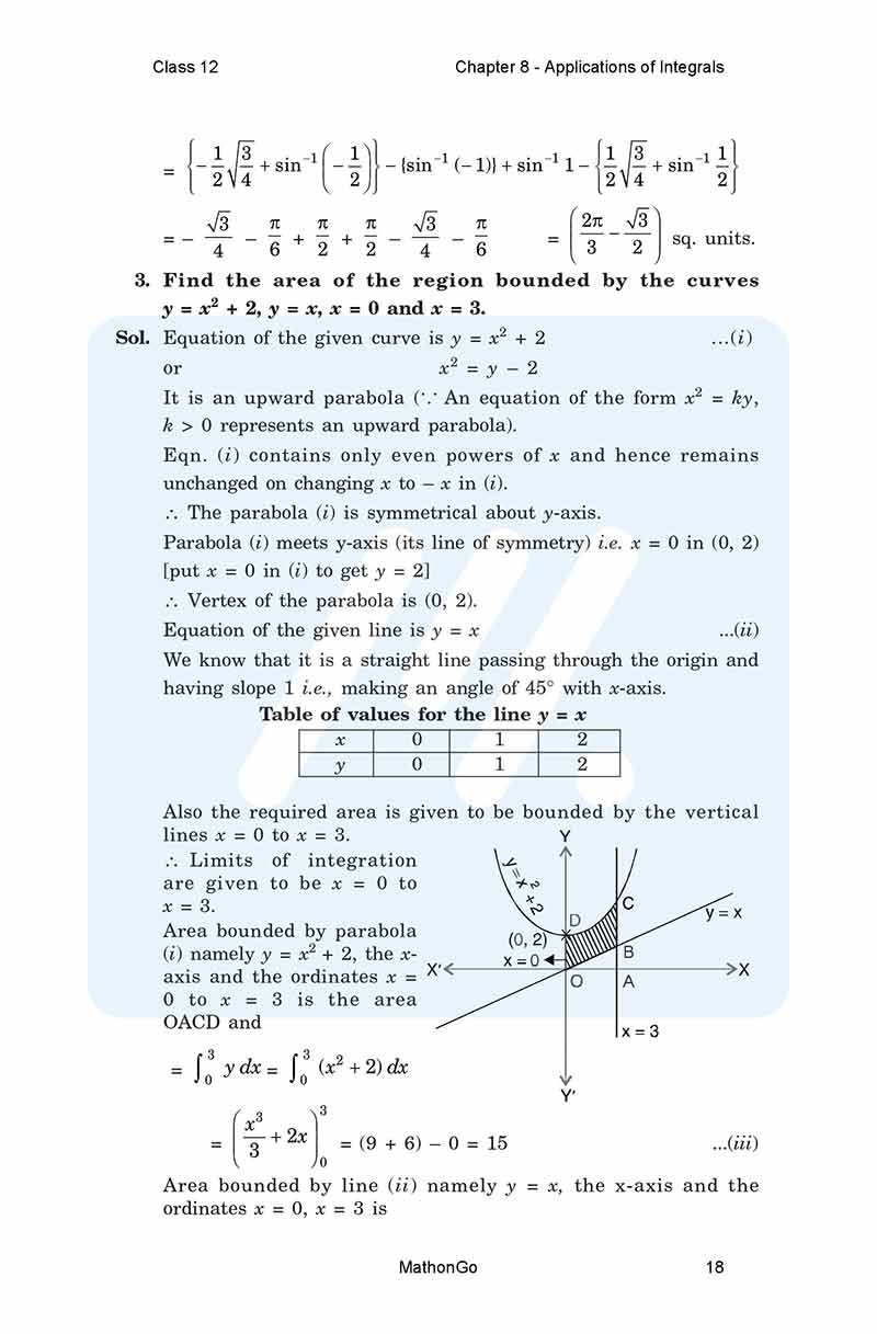 NCERT Solutions for Class 12 Maths Chapter 8 – Application of Integrals ...