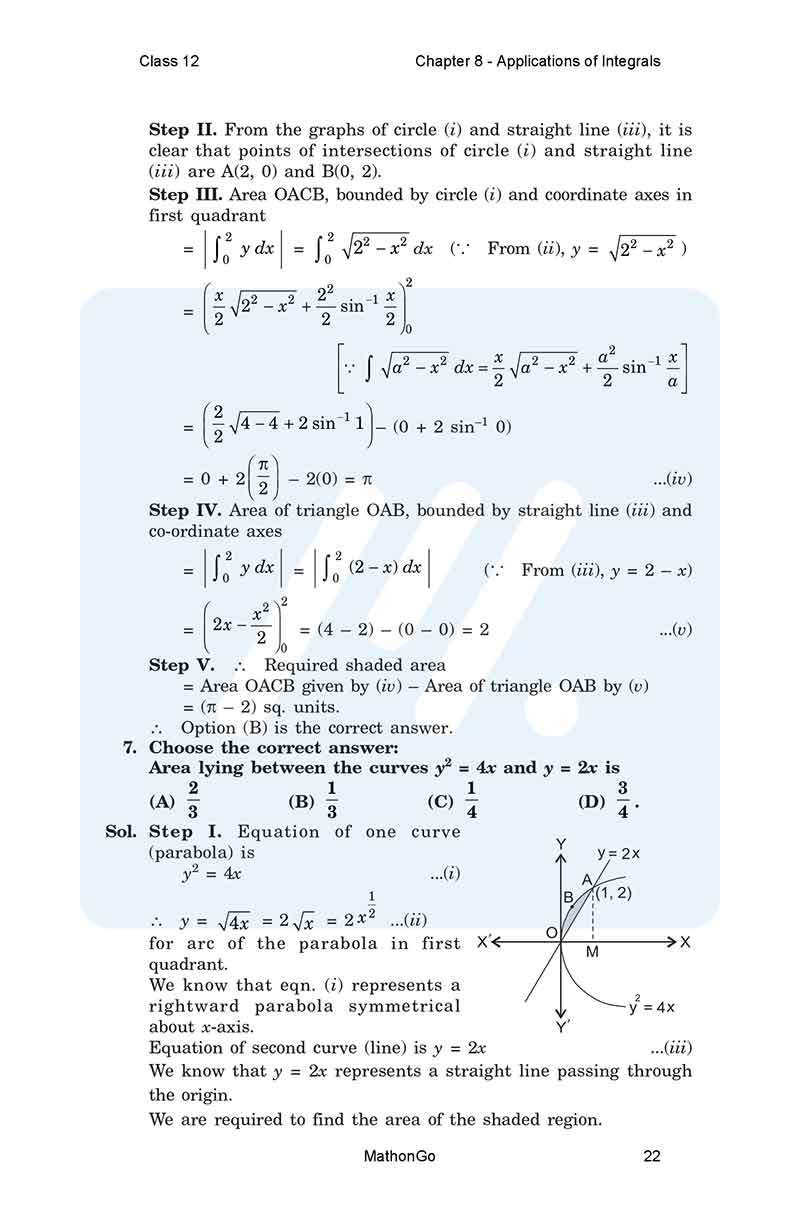 NCERT Solutions for Class 12 Maths Chapter 8 – Application of Integrals ...