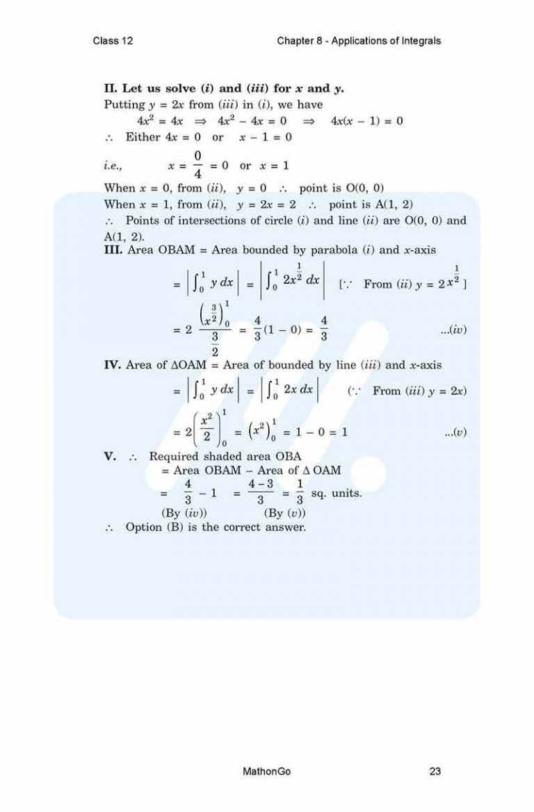 NCERT Solutions for Class 12 Maths Chapter 8 Exercise 8.2 – MathonGo