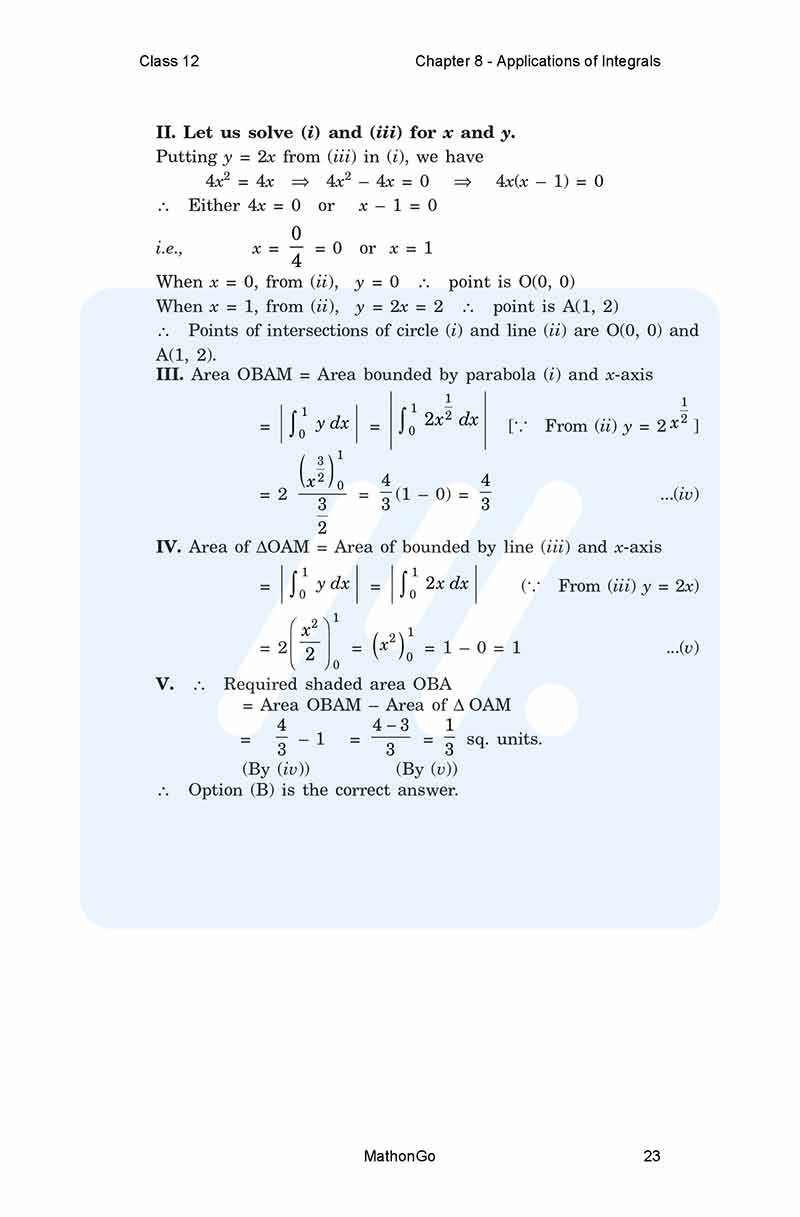 NCERT Solutions for Class 12 Maths Chapter 8 – Application of Integrals ...