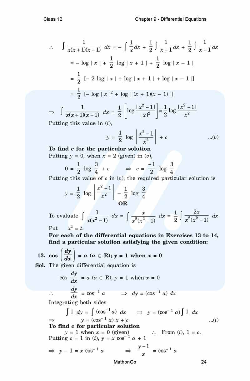 NCERT Solutions for Class 12 Maths Chapter 9 – Differential Equations ...