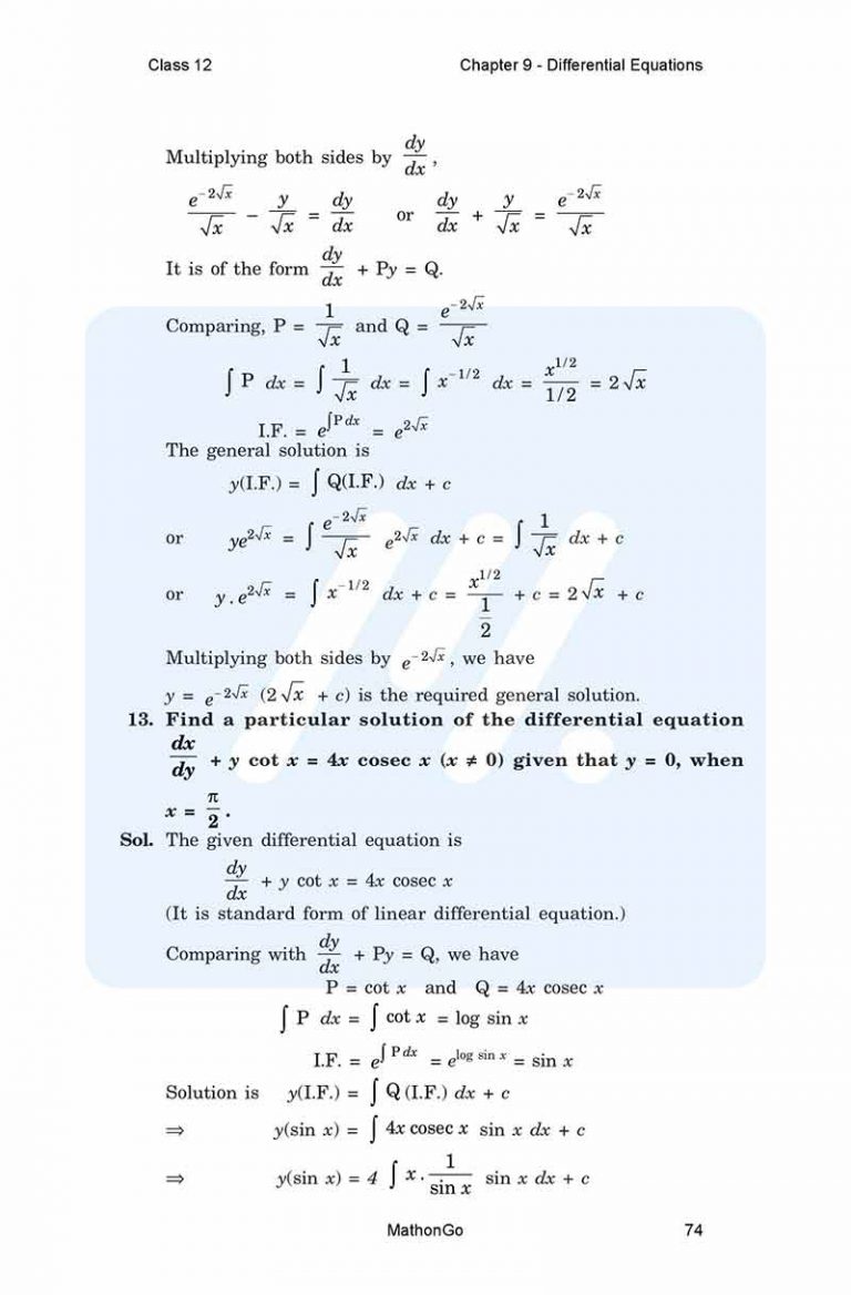Ncert Solutions For Class 12 Maths Chapter 9 Miscellaneous Mathongo 7443