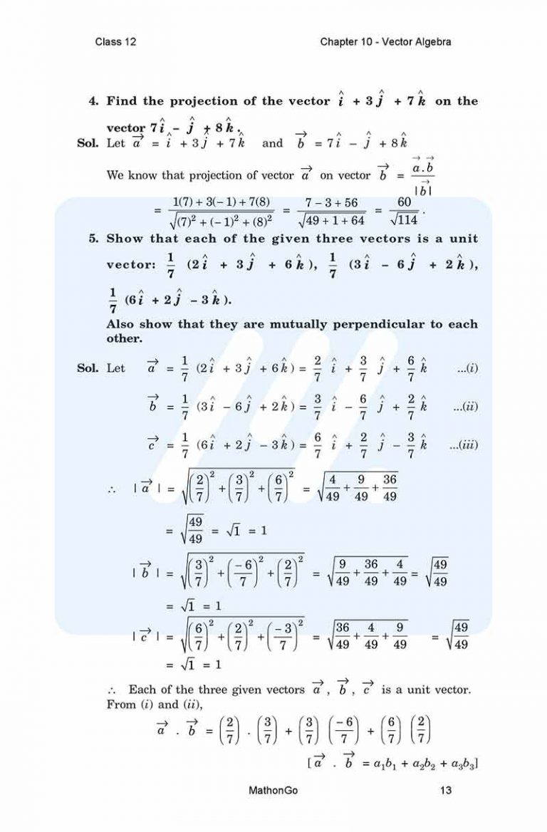 NCERT Solutions for Class 12 Maths Chapter 10 Exercise 10.3 – MathonGo