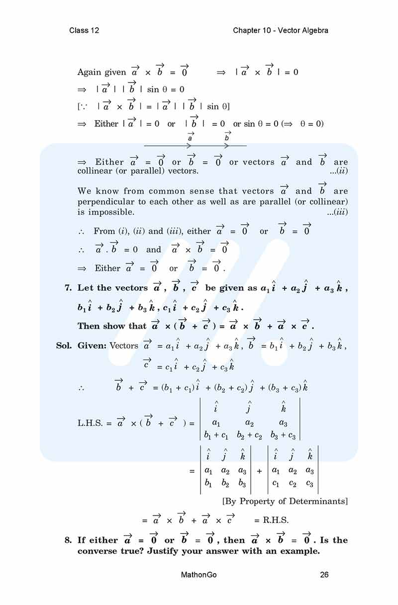 NCERT Solutions for Class 12 Maths Chapter 10 – Vector Algebra – MathonGo