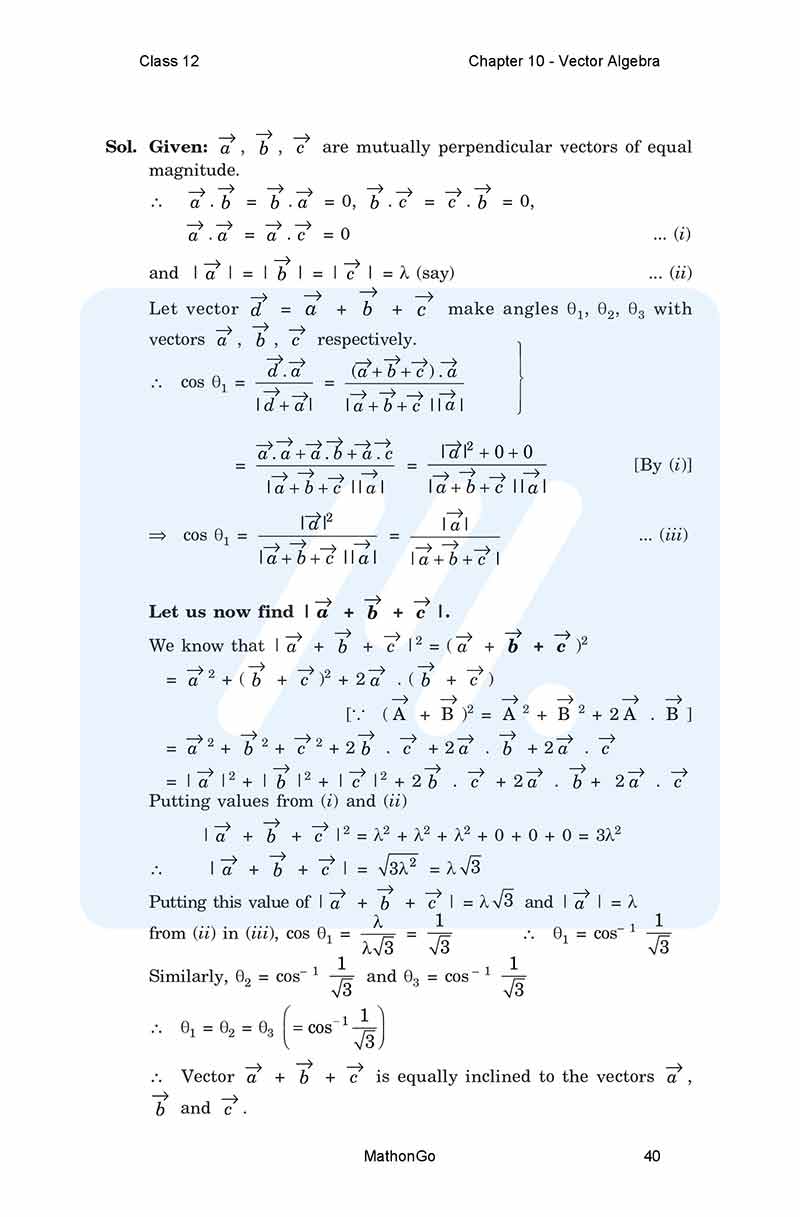 NCERT Solutions for Class 12 Maths Chapter 10 Miscellaneous – MathonGo