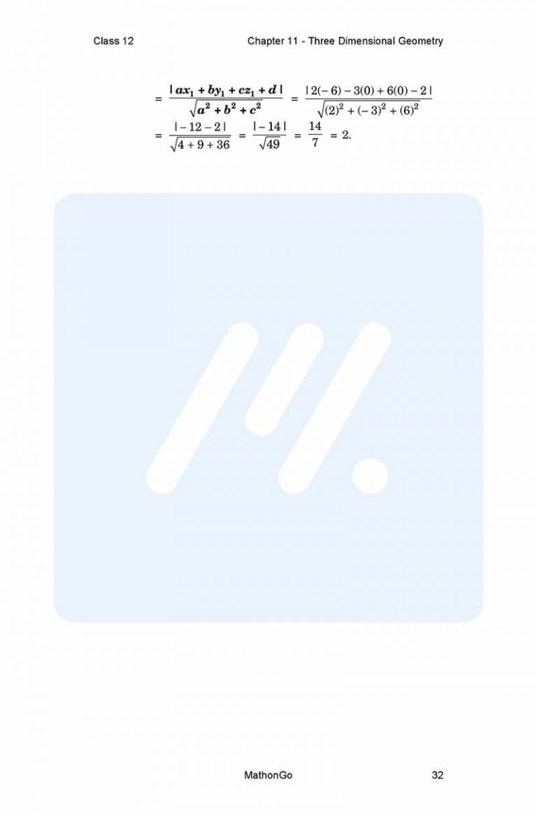 NCERT Solutions for Class 12 Maths Chapter 11 – Three Dimensional ...