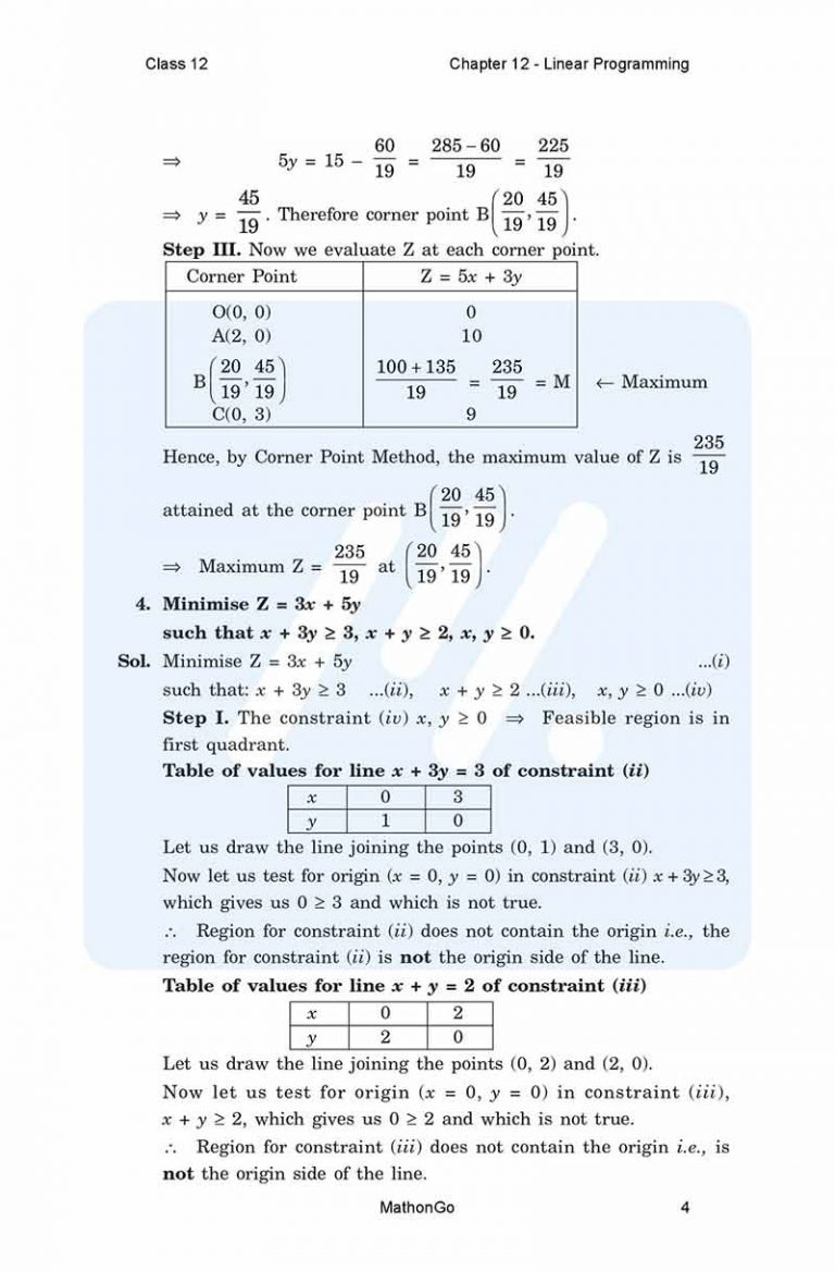 NCERT Solutions for Class 12 Maths Chapter 12 – Linear Programming ...