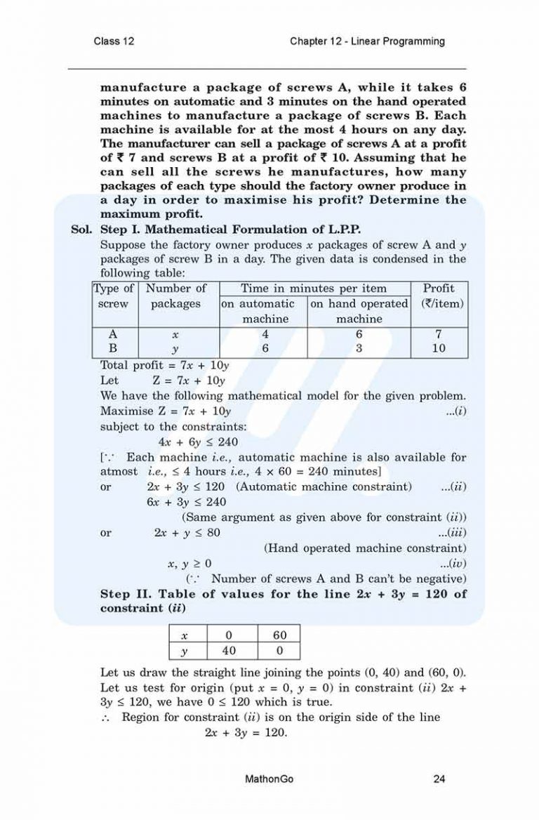 NCERT Solutions for Class 12 Maths Chapter 12 – Linear Programming ...