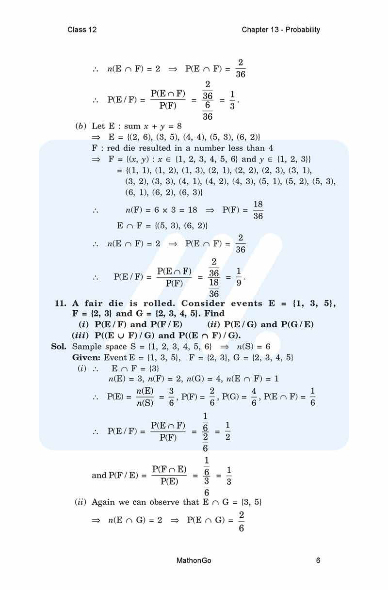 NCERT Solutions for Class 12 Maths Chapter 13 – Probability – MathonGo