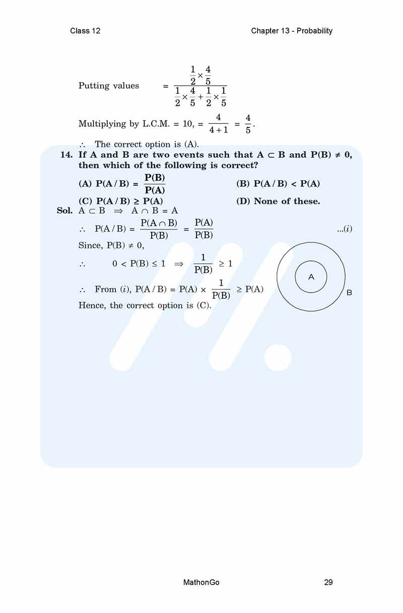 NCERT Solutions for Class 12 Maths Chapter 13 – Probability – MathonGo