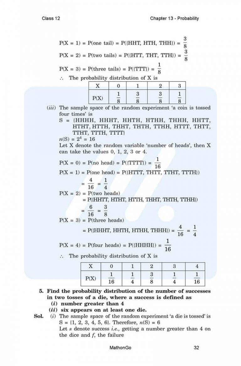 NCERT Solutions for Class 12 Maths Chapter 13 – Probability – MathonGo