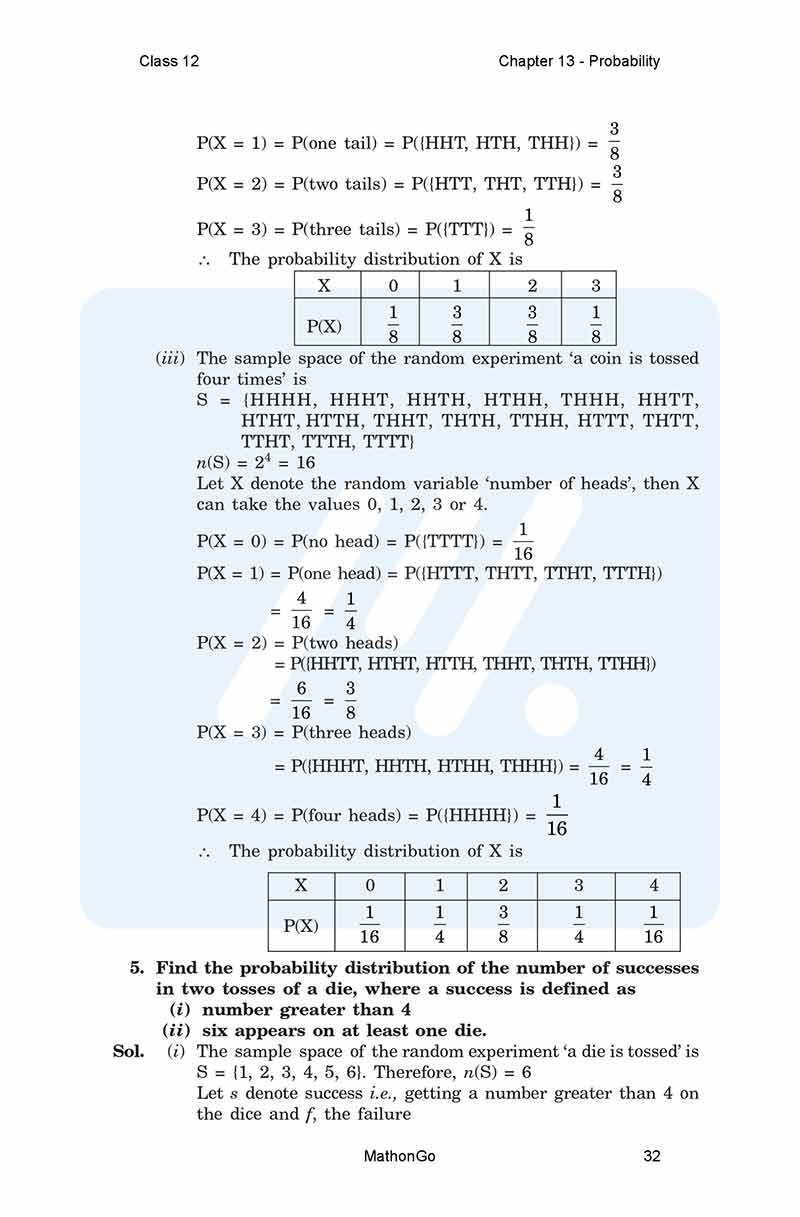 NCERT Solutions for Class 12 Maths Chapter 13 – Probability – MathonGo