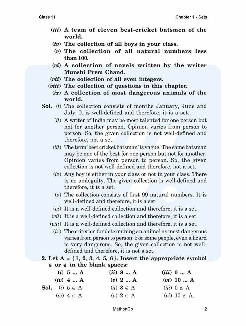 NCERT Solutions for Class 11 Maths Chapter 1 Exercise 1.1 – MathonGo