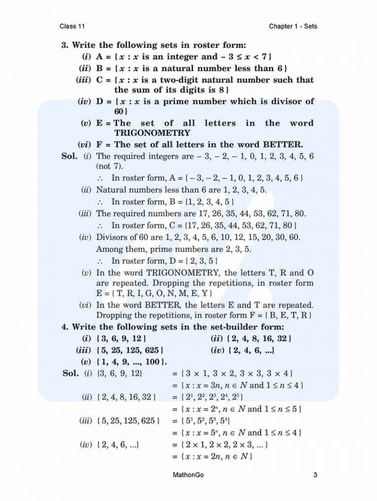 NCERT Solutions for Class 11 Maths Chapter 1 Exercise 1.1 – MathonGo