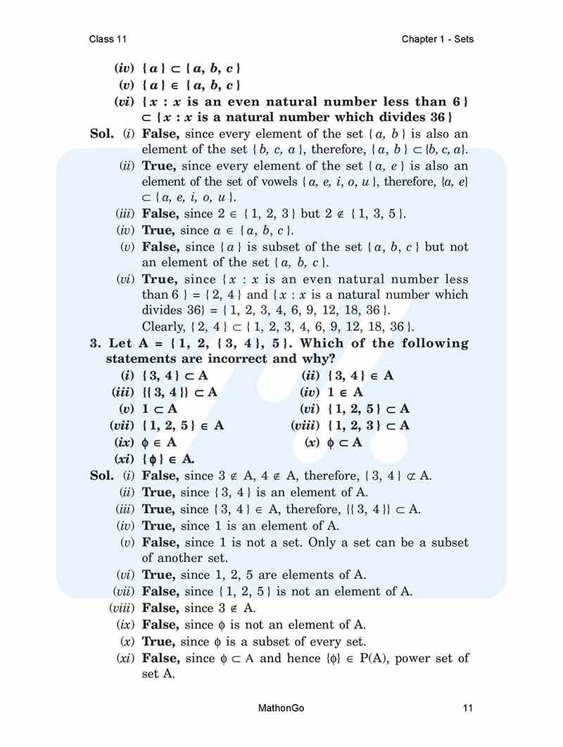 NCERT Solutions for Class 11 Maths Chapter 1 – Sets – MathonGo