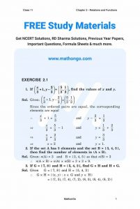 NCERT Solutions for Class 11 Maths Chapter 2 Exercise 2.1 – MathonGo