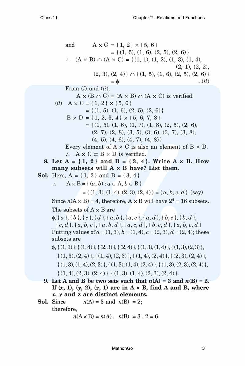 Ncert Solutions For Class 11 Maths Chapter 2 Relations And Functions