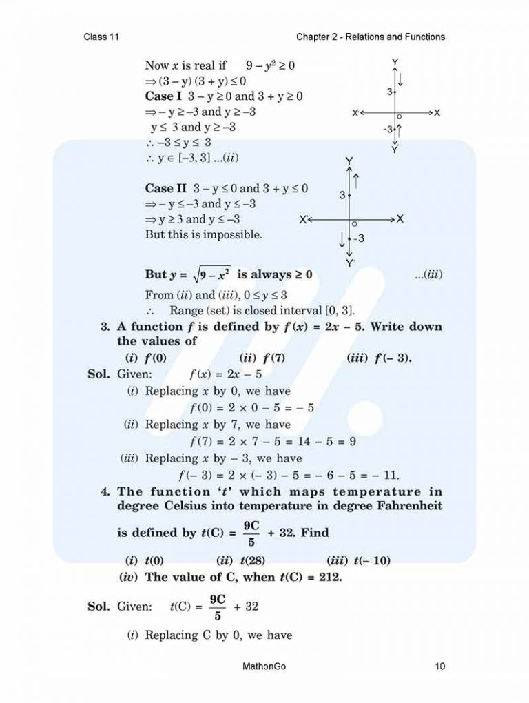 NCERT Solutions for Class 11 Maths Chapter 2 – Relations and Functions – MathonGo