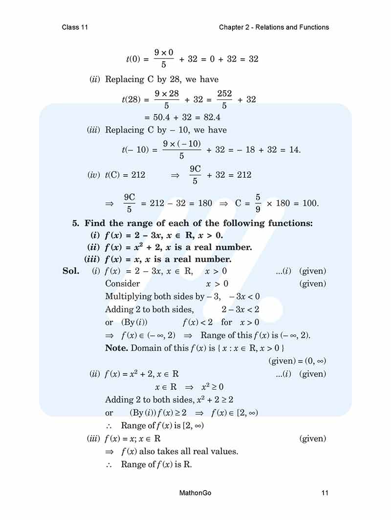 NCERT Solutions for Class 11 Maths Chapter 2 – Relations and Functions ...