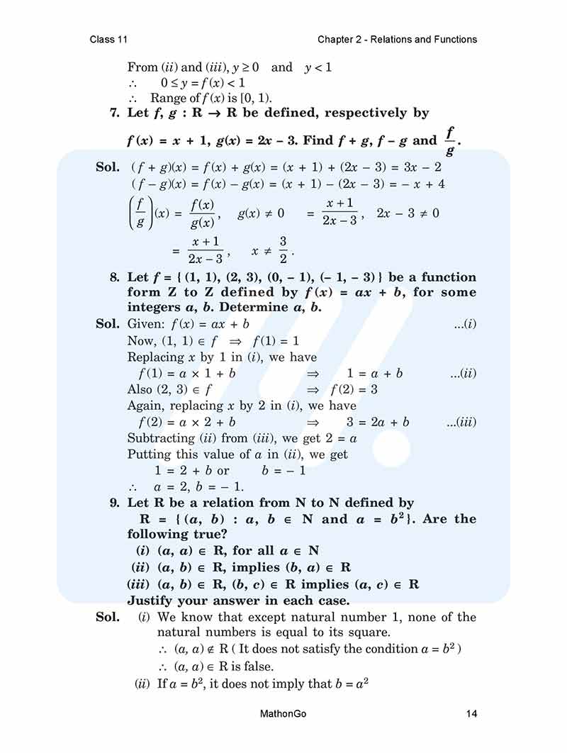 Ncert Solutions For Class 11 Maths Chapter 2 Relations And Functions Mathongo