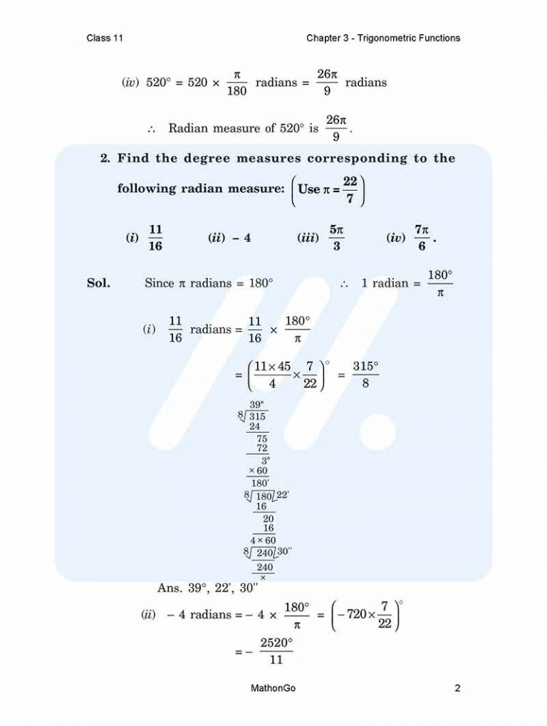 NCERT Solutions for Class 11 Maths Chapter 3 Exercise 3.1 – MathonGo