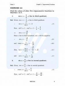 NCERT Solutions for Class 11 Maths Chapter 3 – Trigonometric Functions ...