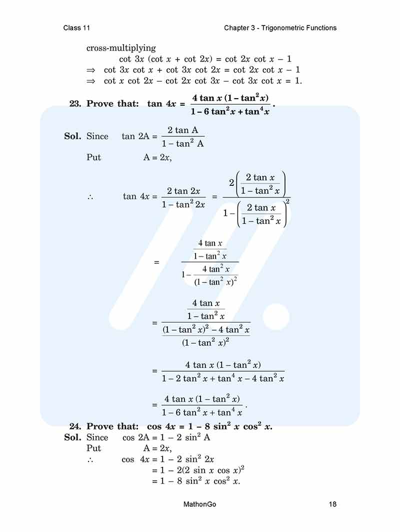 NCERT Solutions for Class 11 Maths Chapter 3 – Trigonometric Functions ...
