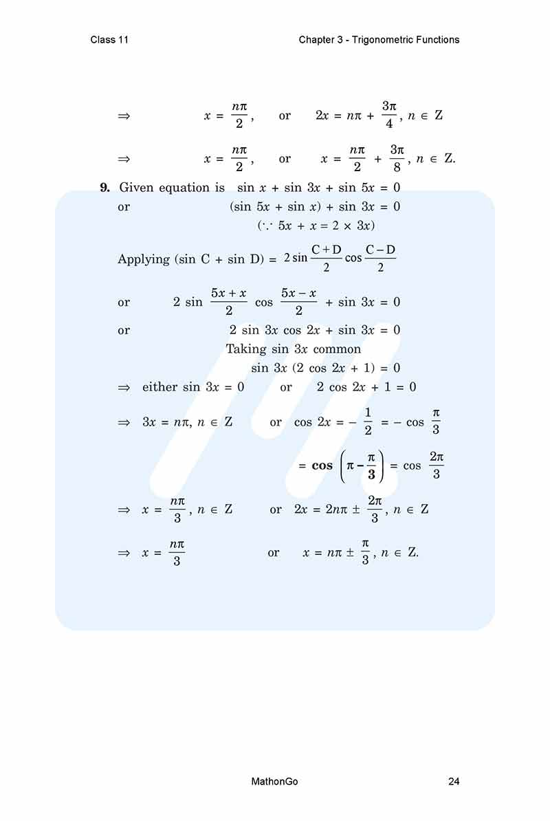 NCERT Solutions for Class 11 Maths Chapter 3 – Trigonometric Functions ...