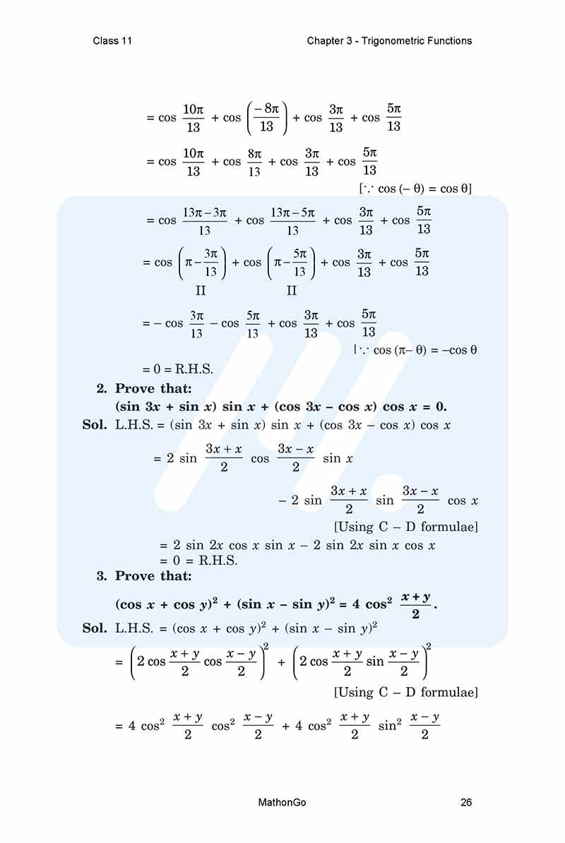 NCERT Solutions for Class 11 Maths Chapter 3 – Trigonometric Functions ...