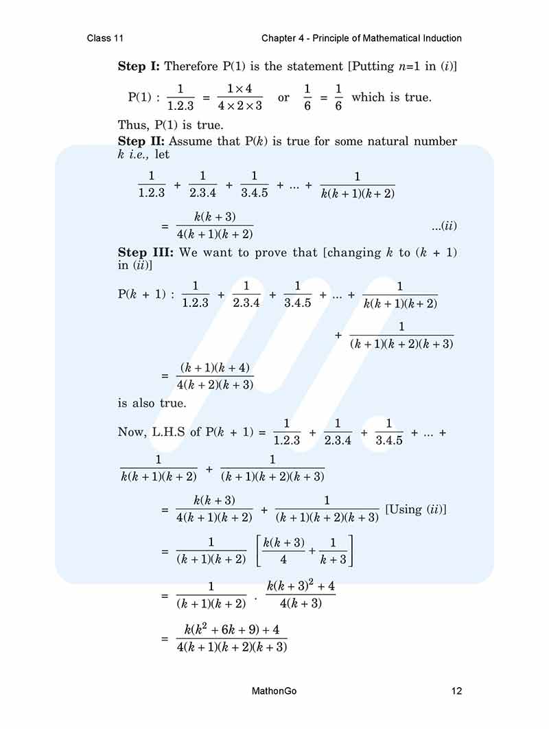 NCERT Solutions for Class 11 Maths Chapter 4 – Principle of Mathematical Induction – MathonGo