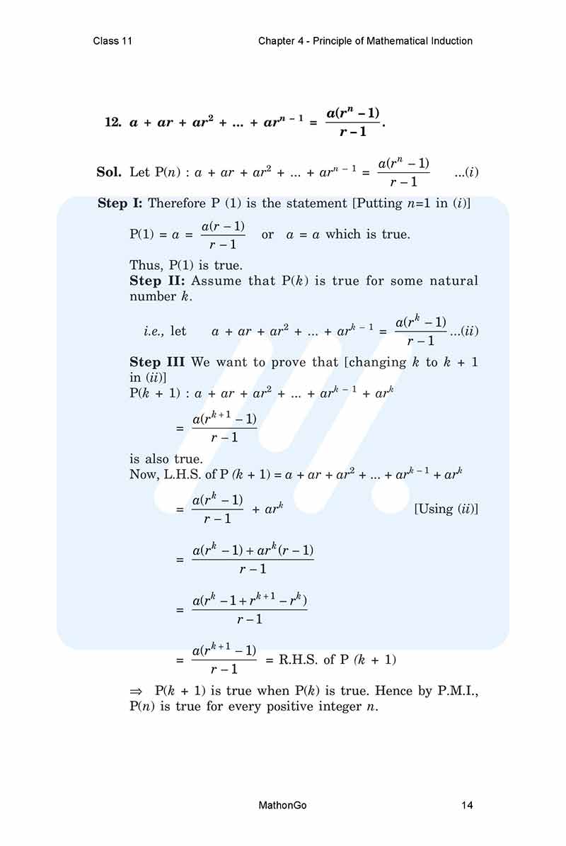 NCERT Solutions for Class 11 Maths Chapter 4 – Principle of Mathematical Induction – MathonGo