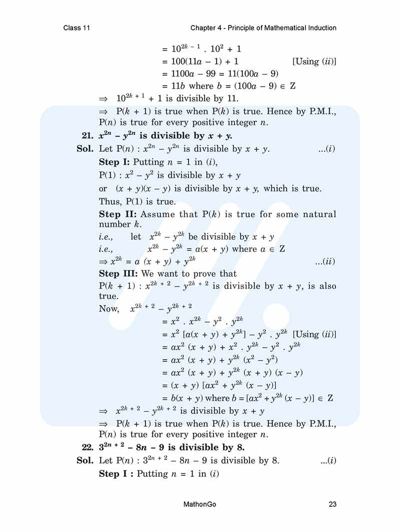 NCERT Solutions for Class 11 Maths Chapter 4 – Principle of Mathematical Induction – MathonGo