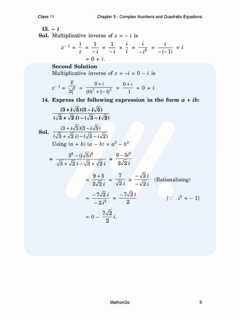 NCERT Solutions for Class 11 Maths Chapter 5 Exercise 5.1 – MathonGo