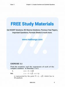 NCERT Solutions for Class 11 Maths Chapter 5 – Complex Numbers and ...